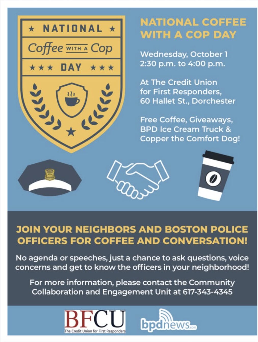 National Coffee with a Cop Day on Wednesday afternoon at BFCU in ...